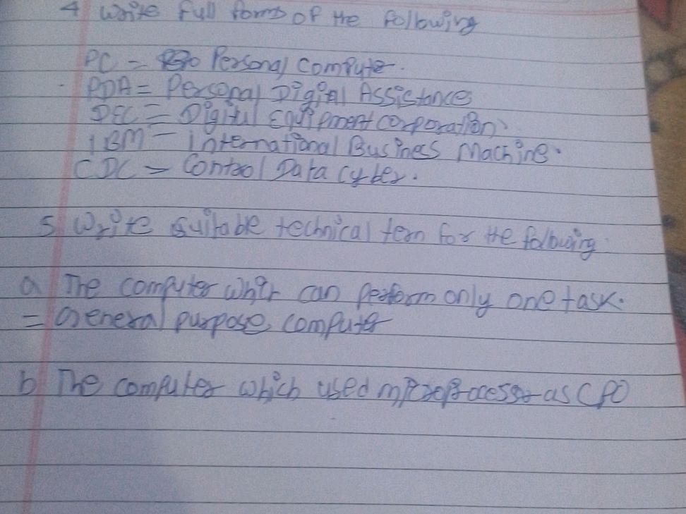 4 write full forms of the following PC = | StudyX