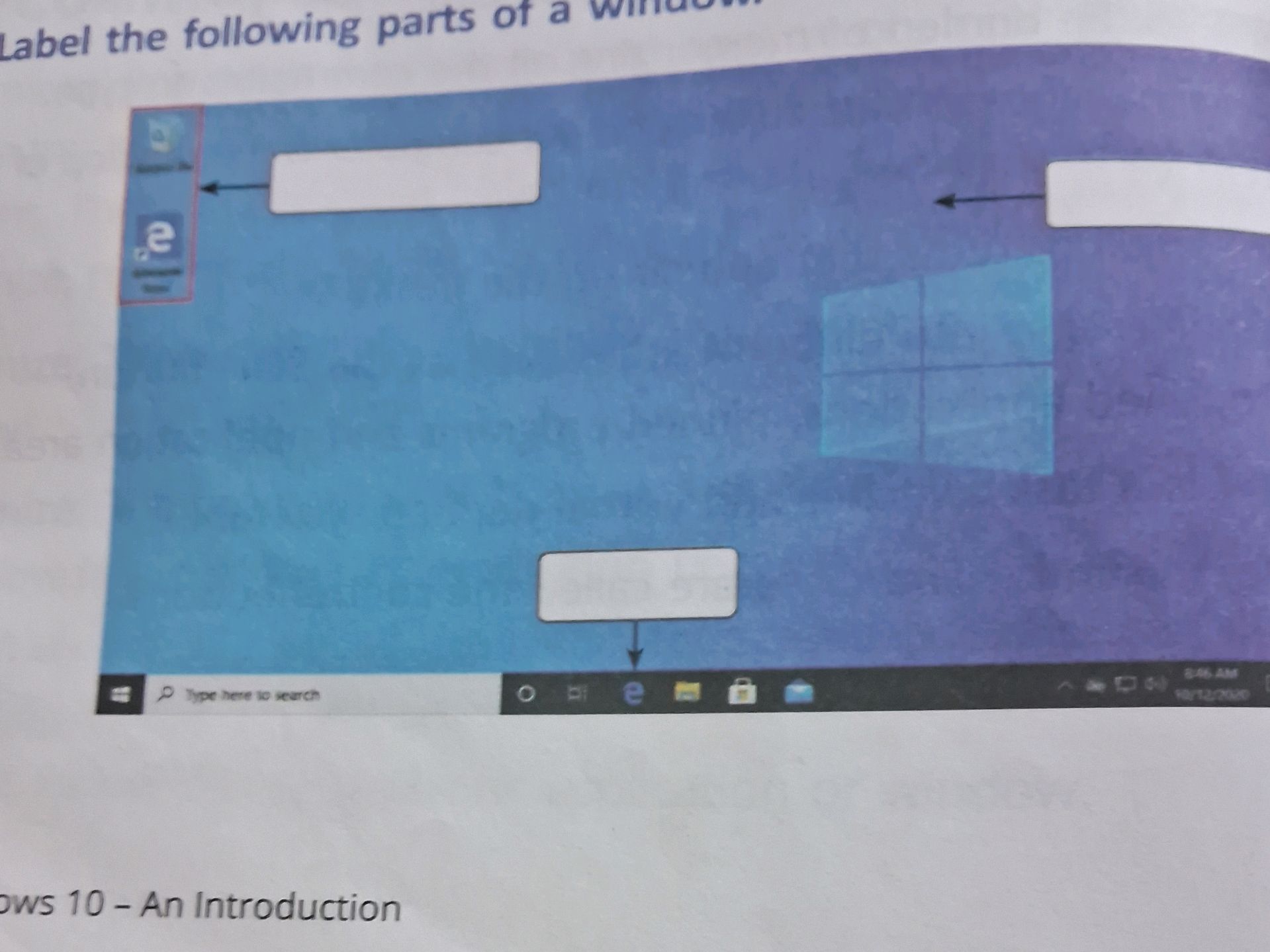 Parts of a Windows 10 Screen