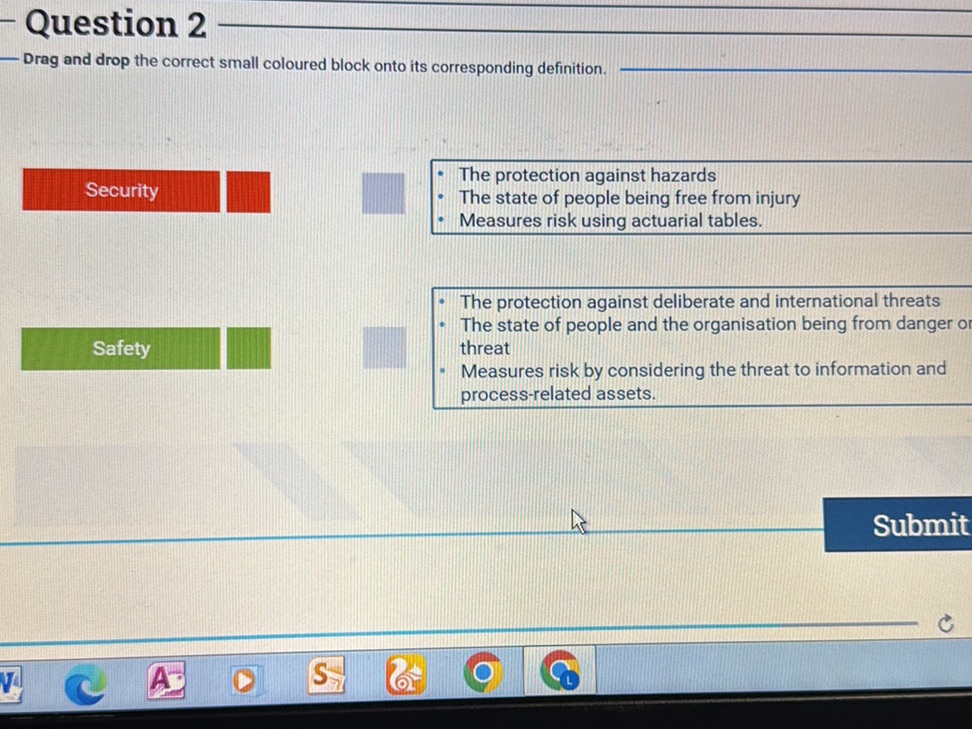 Drag and drop the correct small coloured | StudyX