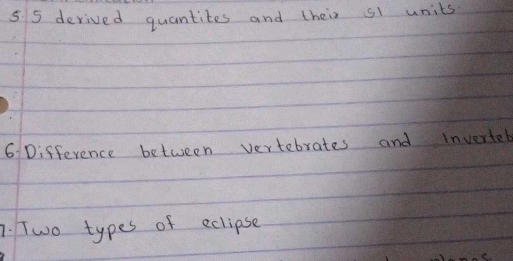 5. 5 derived quantities and their SI units. | StudyX