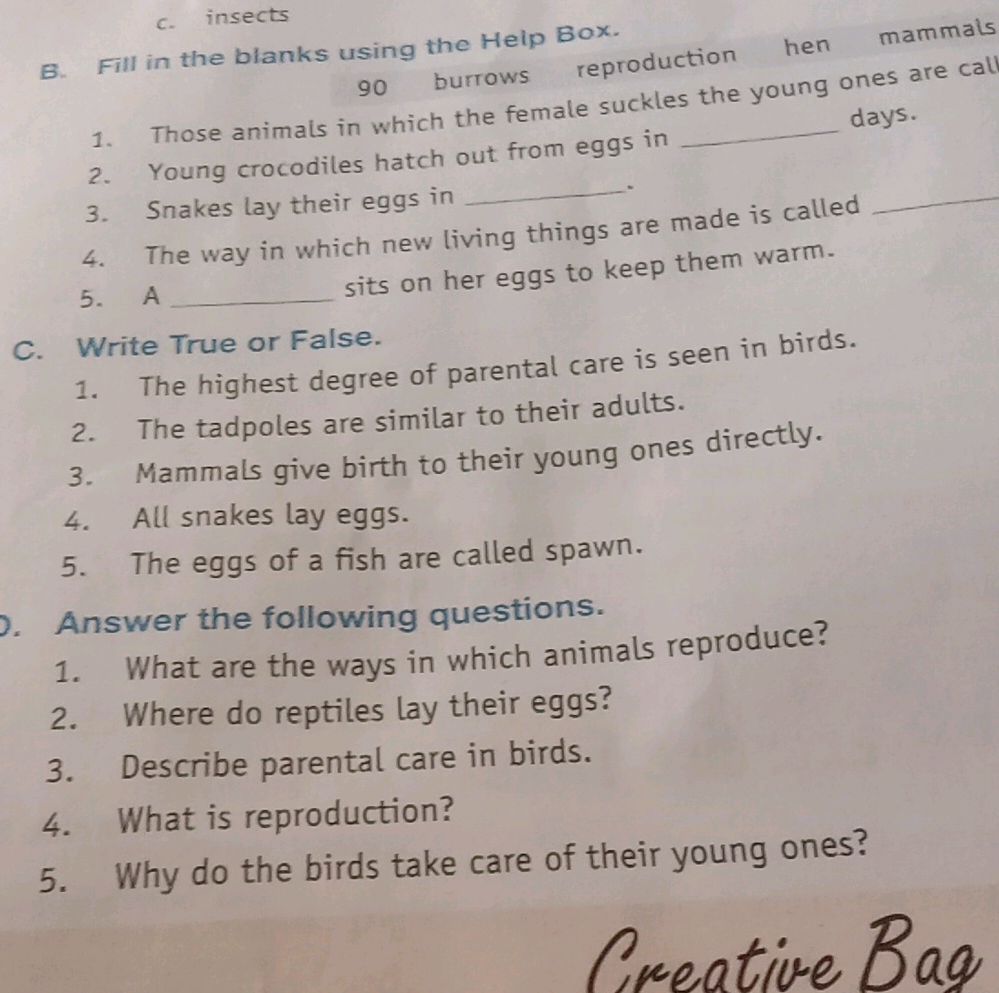 B. Fill in the blanks using the Help Box. | StudyX