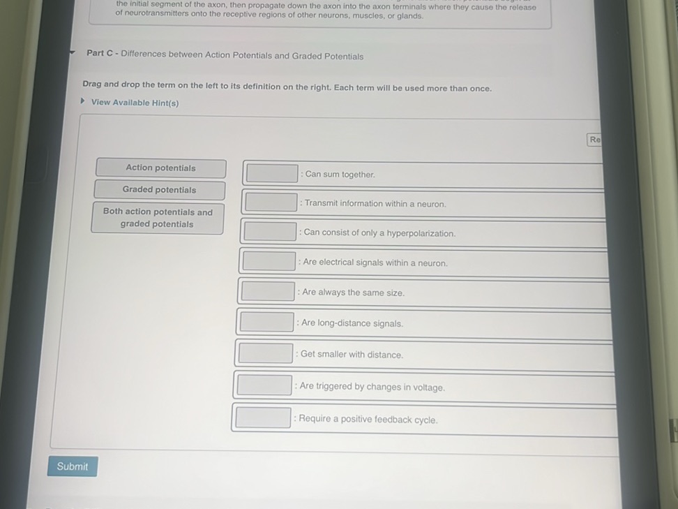 Part C - Differences between Action | StudyX