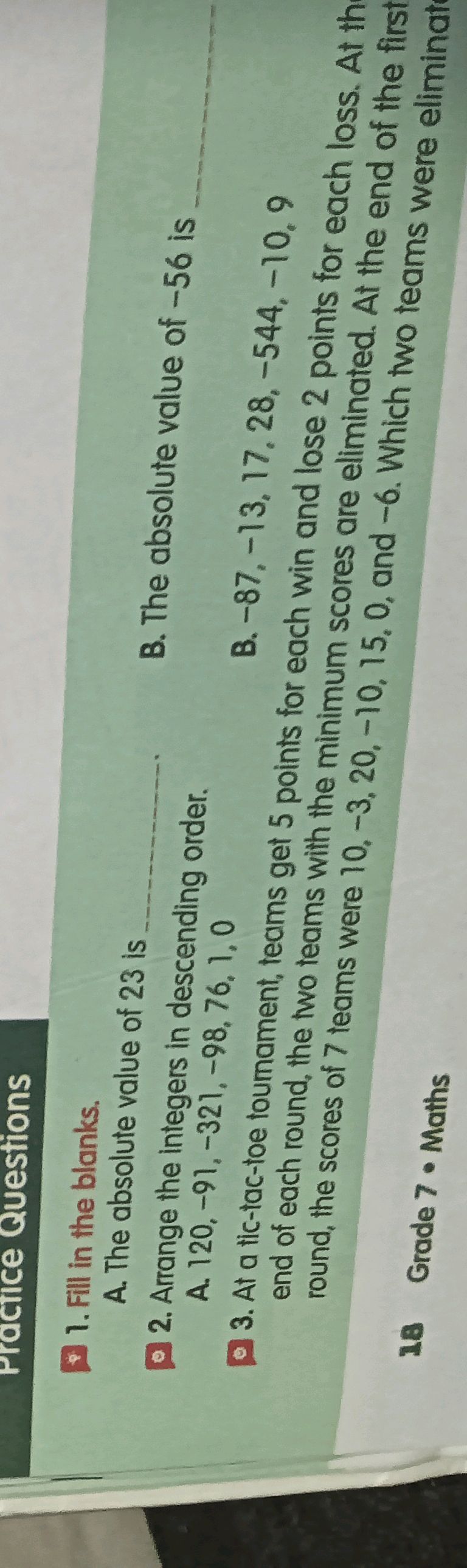 1. Fill in the blanks. A. The absolute | StudyX