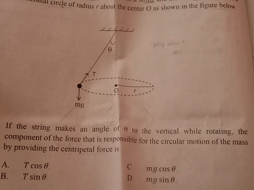 If the string makes an angle of \( \) to the | StudyX