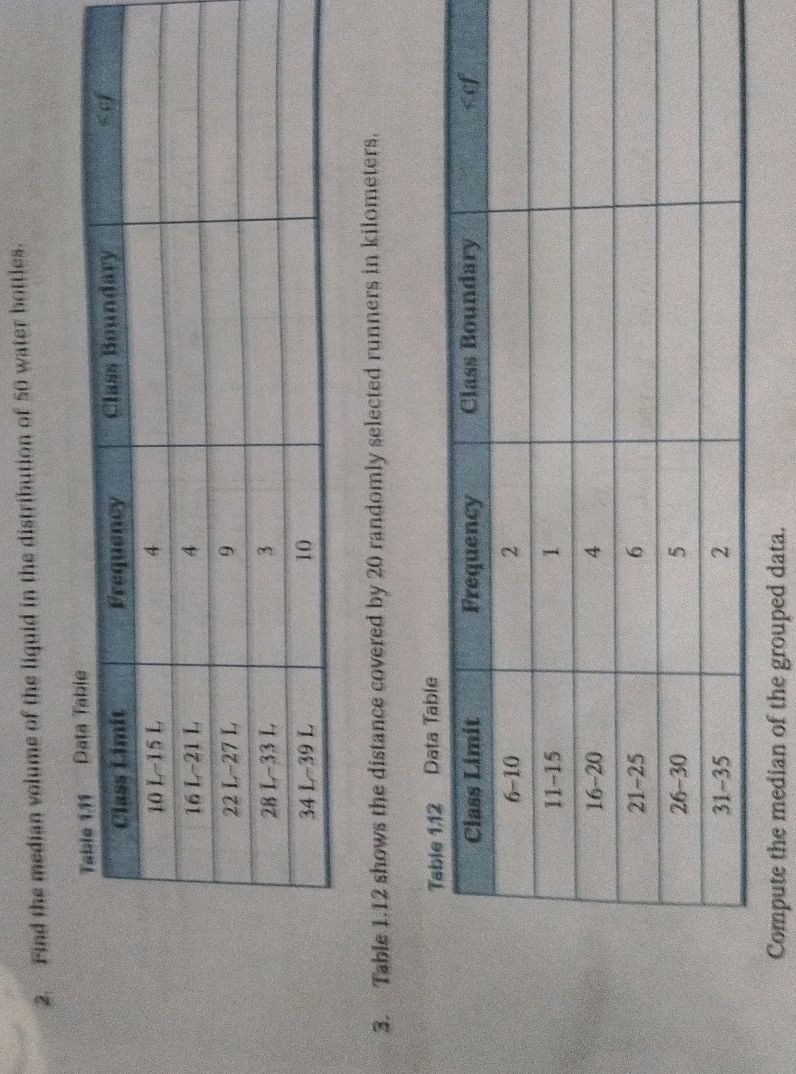2. Find the median volume of the liquid in | StudyX