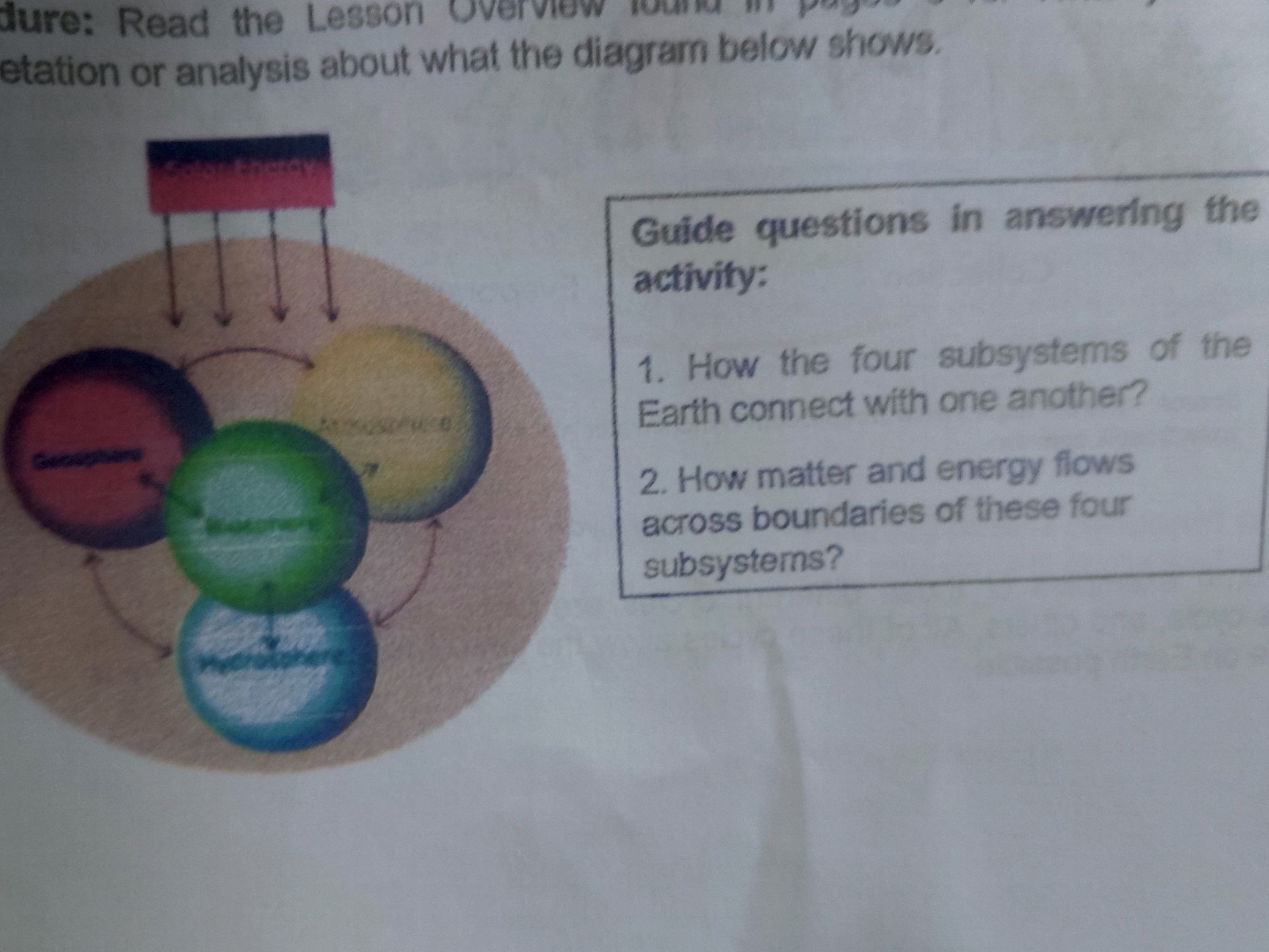 1. How the four subsystems of the Earth | StudyX