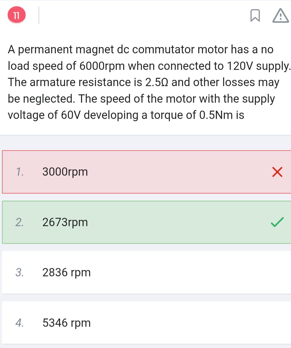 A permanent magnet dc commutator motor has a | StudyX