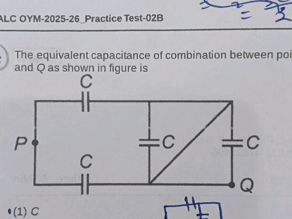 The equivalent capacitance of combination | StudyX
