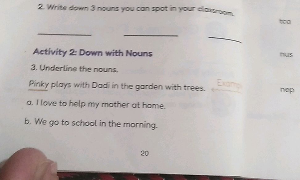 2. Write down 3 nouns you can spot in your | StudyX