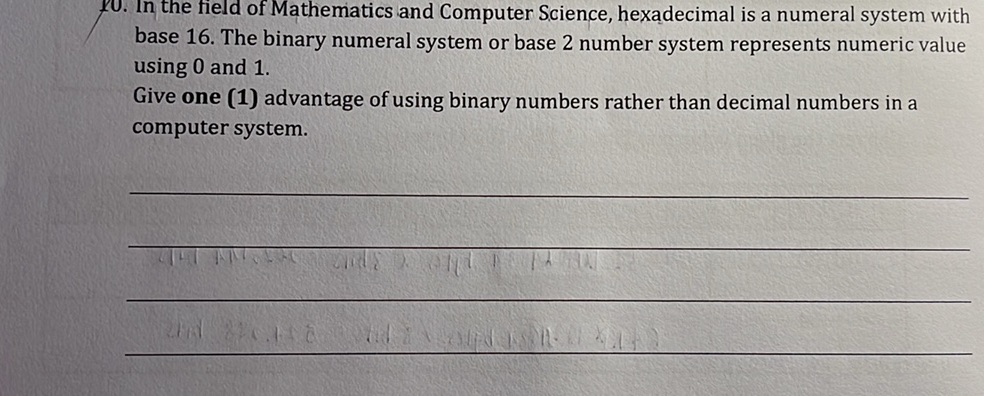 10. In the field of Mathematics and Computer | StudyX