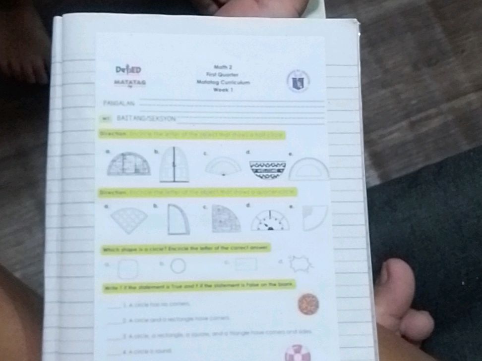 Direction: Encircle the letter of the object | StudyX