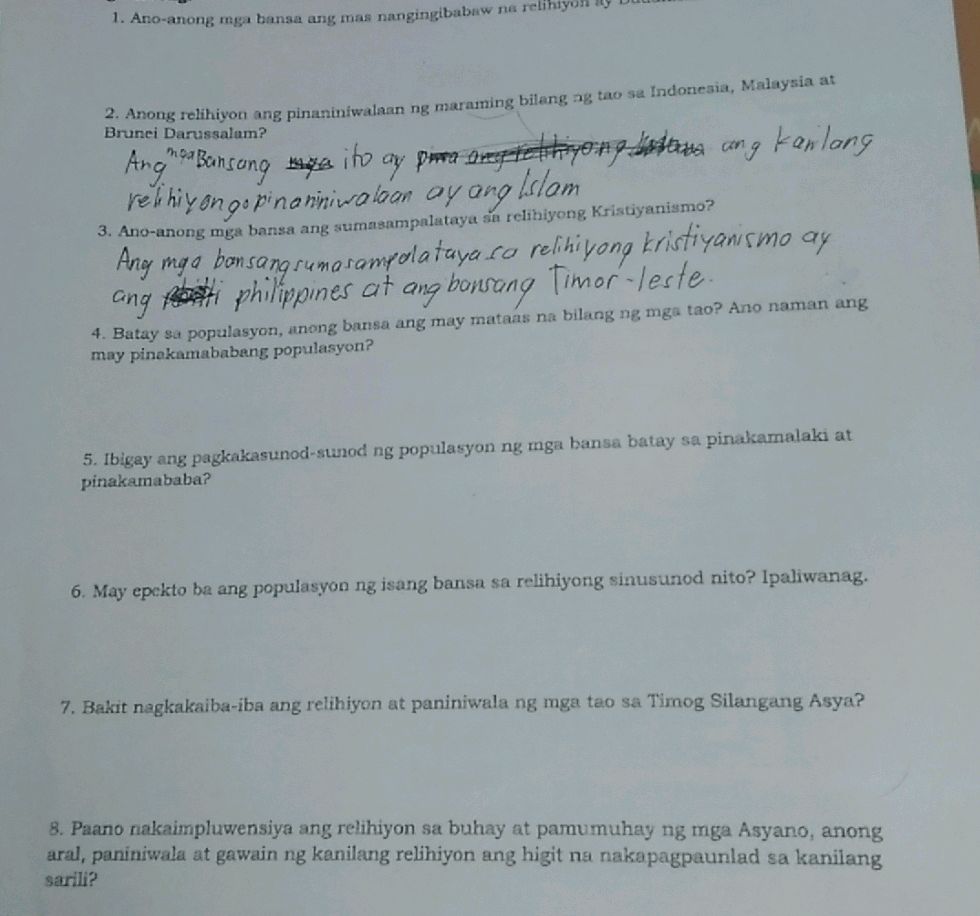 1. Ano-anong mga bansa ang mas nangingibabaw | StudyX