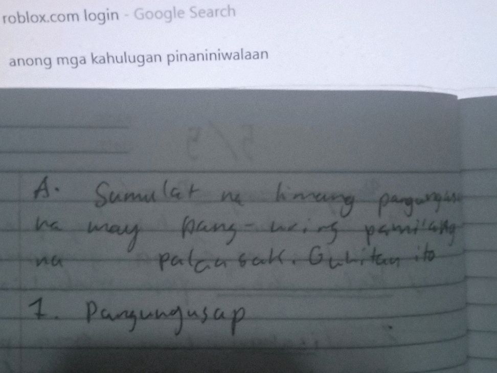 A. Sumulat ng limang pangungusap na may | StudyX