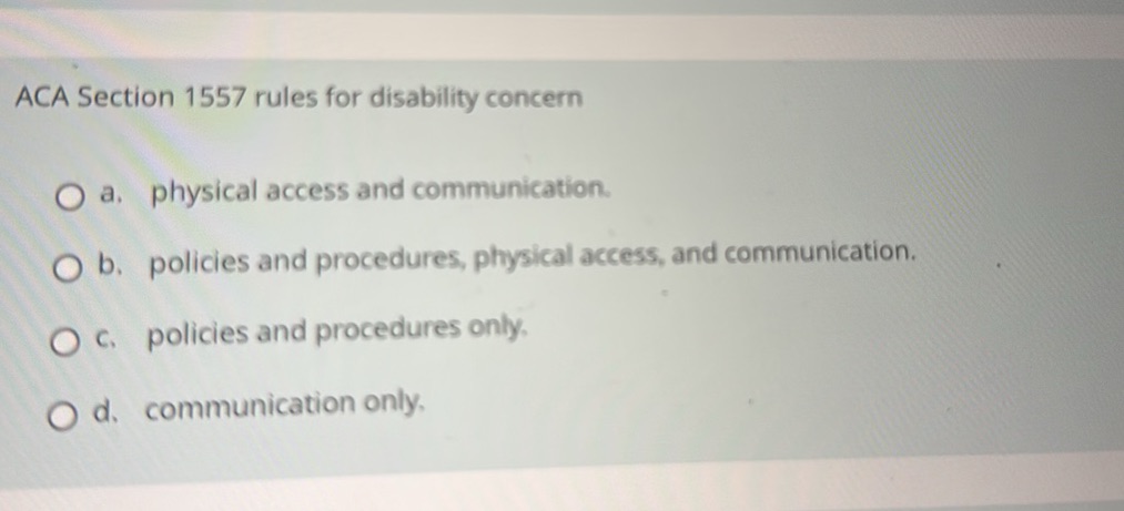 ACA Section 1557 rules for disability