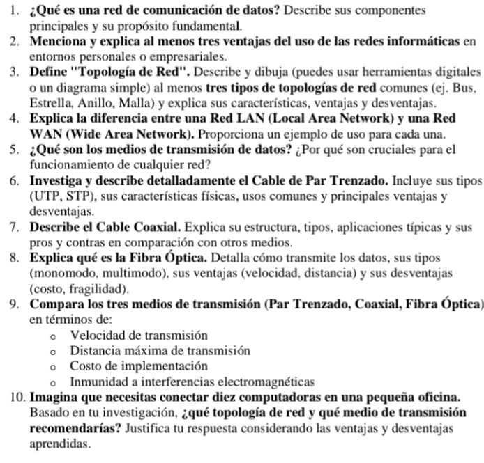 1. ¿Qué es una red de comunicación de datos? | StudyX
