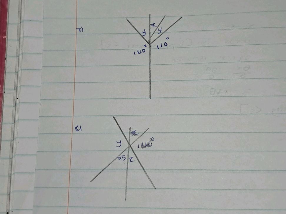 7) Diagram with angles labeled: 100°, 110°, | StudyX