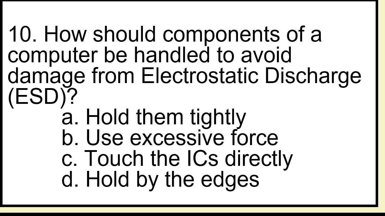 How should components of a computer be