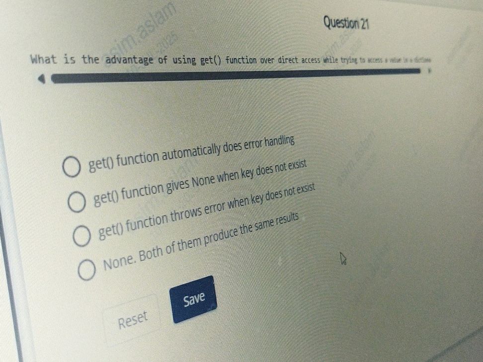 What is the advantage of using get() | StudyX