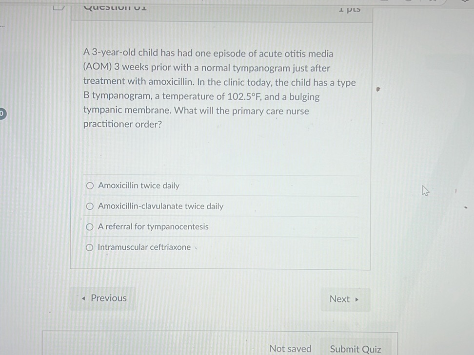 A 3-year-old child has had one episode of | StudyX