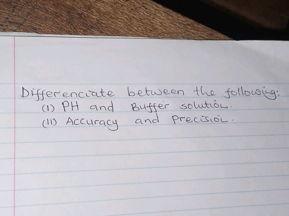 Differentiate between the following: (i) PH | StudyX