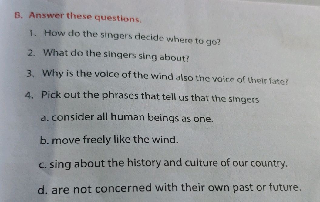 B. Answer these questions. 1. How do the | StudyX