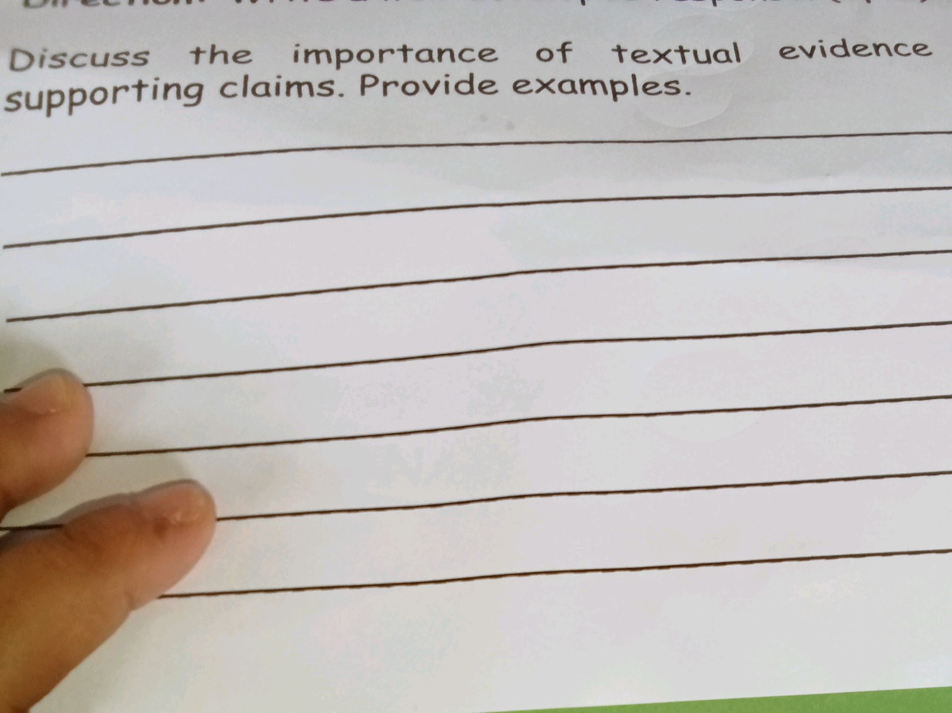 Discuss the importance of textual evidence | StudyX