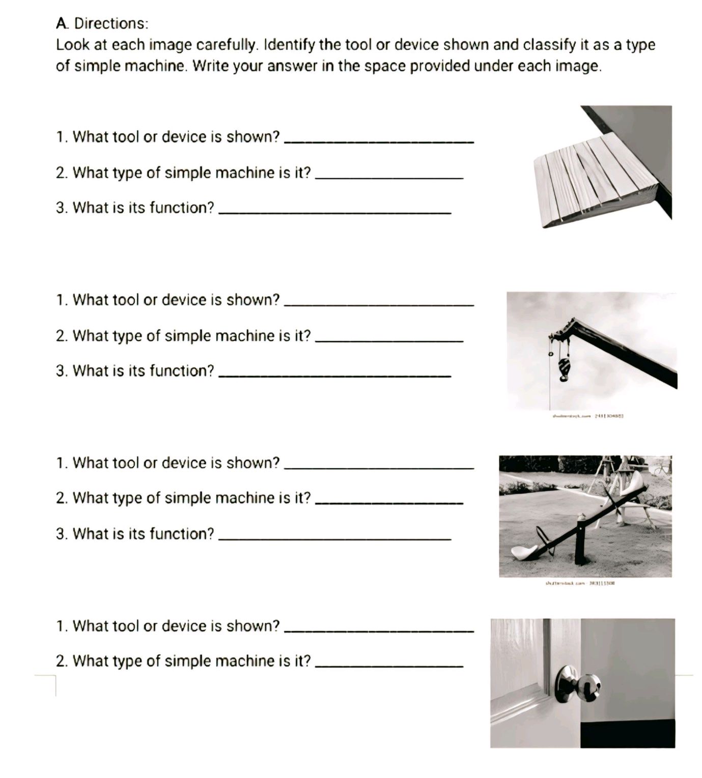 A. Directions: Look at each image carefully. | StudyX
