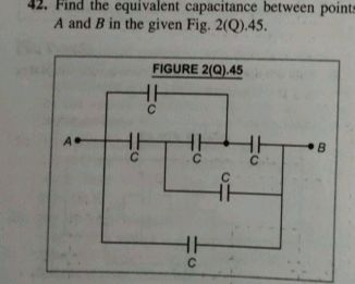 42. Find the equivalent capacitance between | StudyX