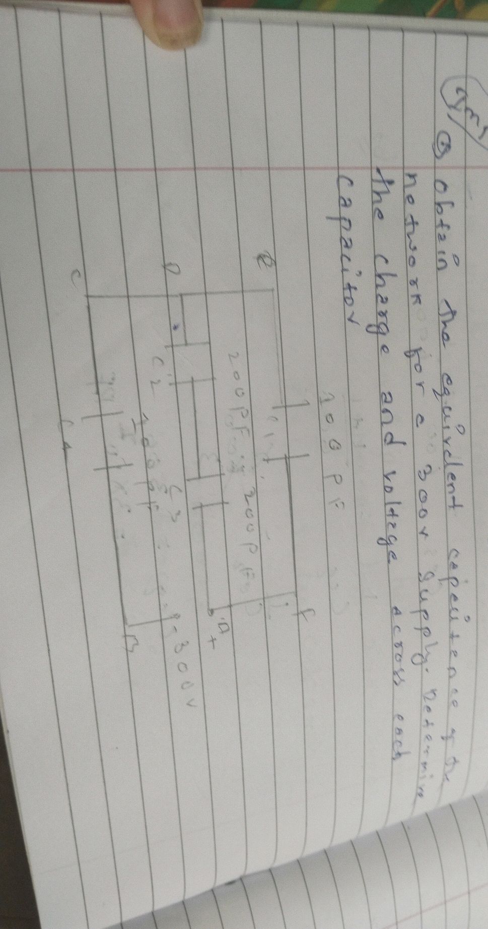 Obtain the equivalent capacitance of the | StudyX