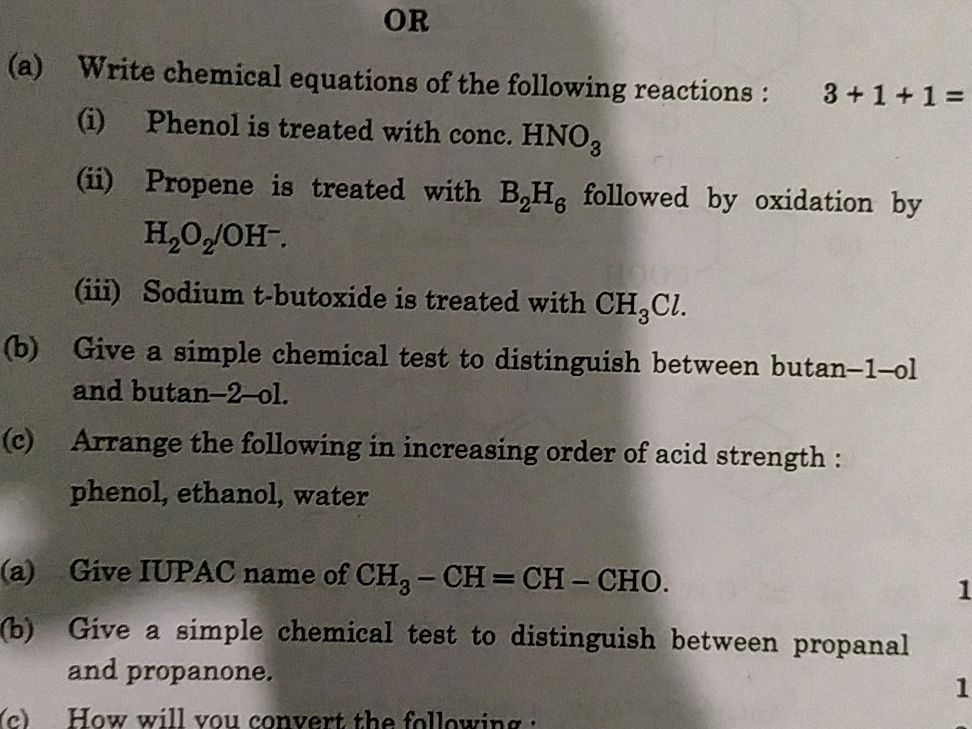 (a) Write chemical equations of the | StudyX