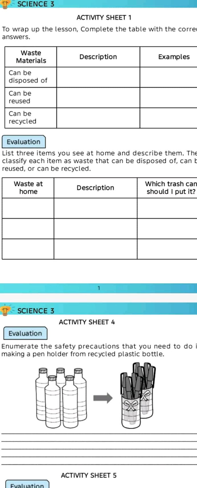 ACTIVITY SHEET 1 To wrap up the lesson, | StudyX