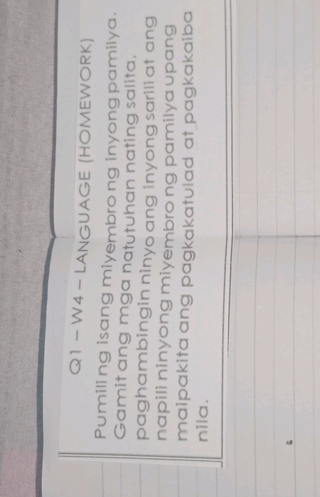 Q1 - W4 - LANGUAGE (HOMEWORK) Pumili ng