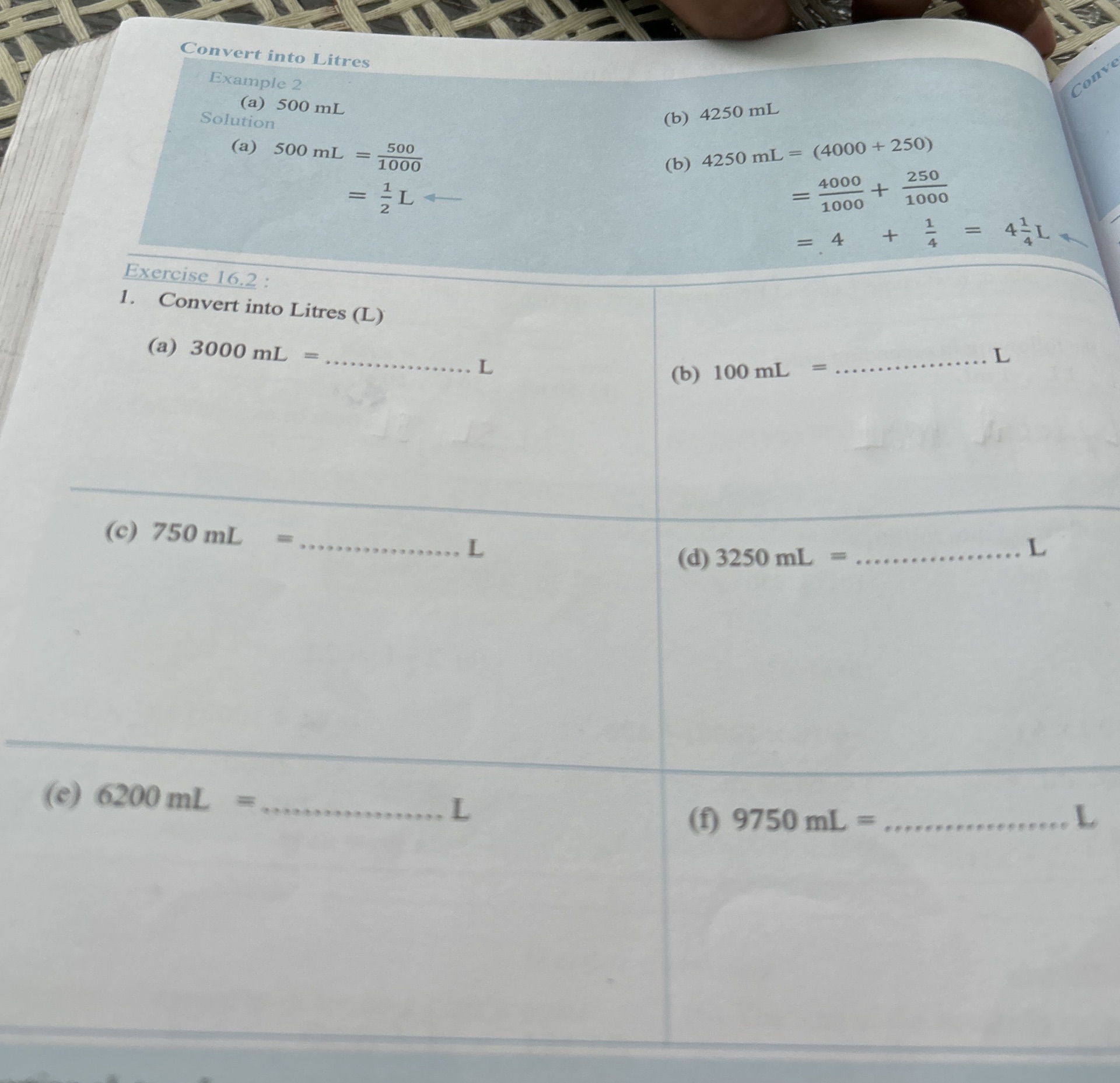 Exercise 16.2: 1. Convert into Litres (L) | StudyX