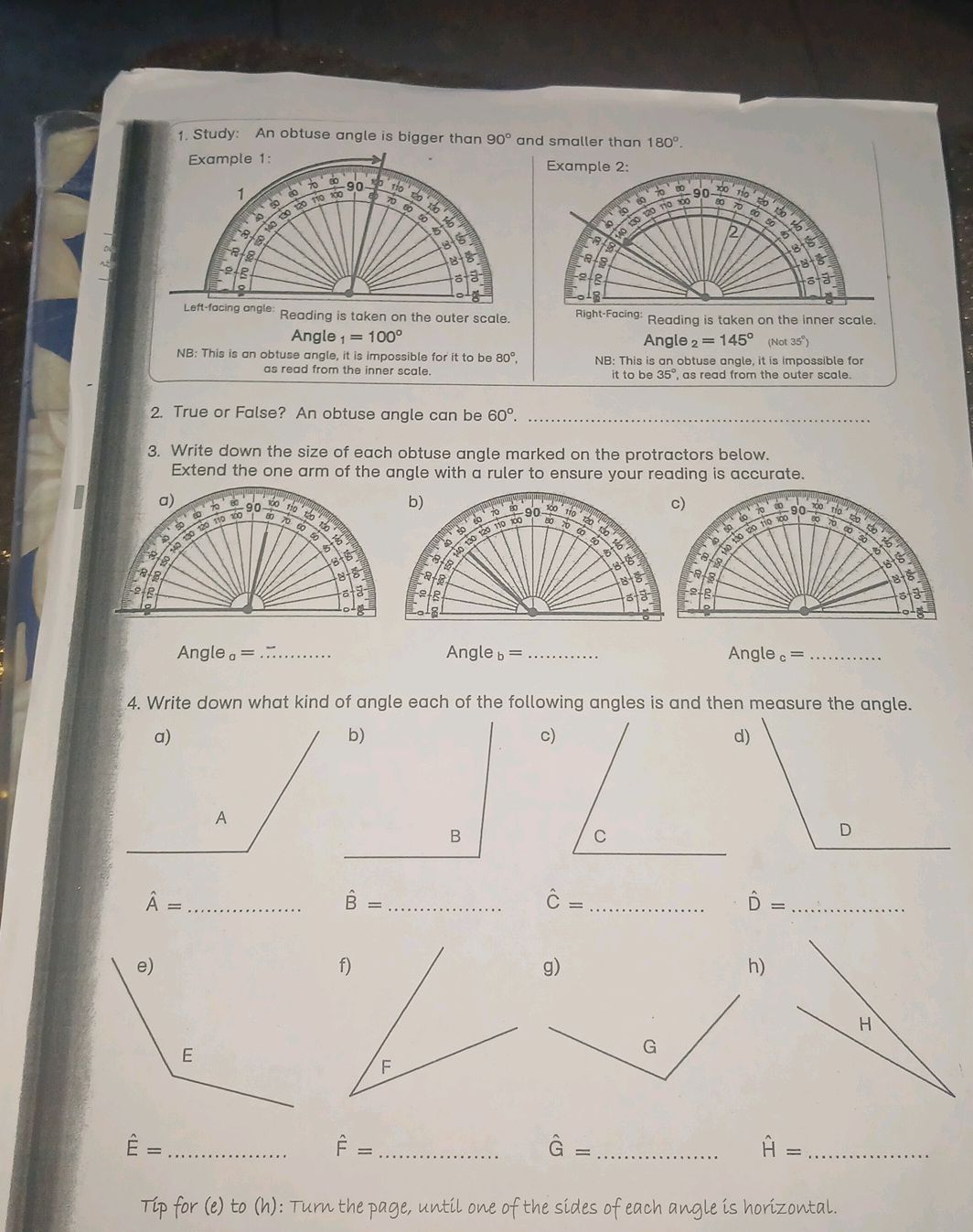 Study: An obtuse angle is bigger than 90°