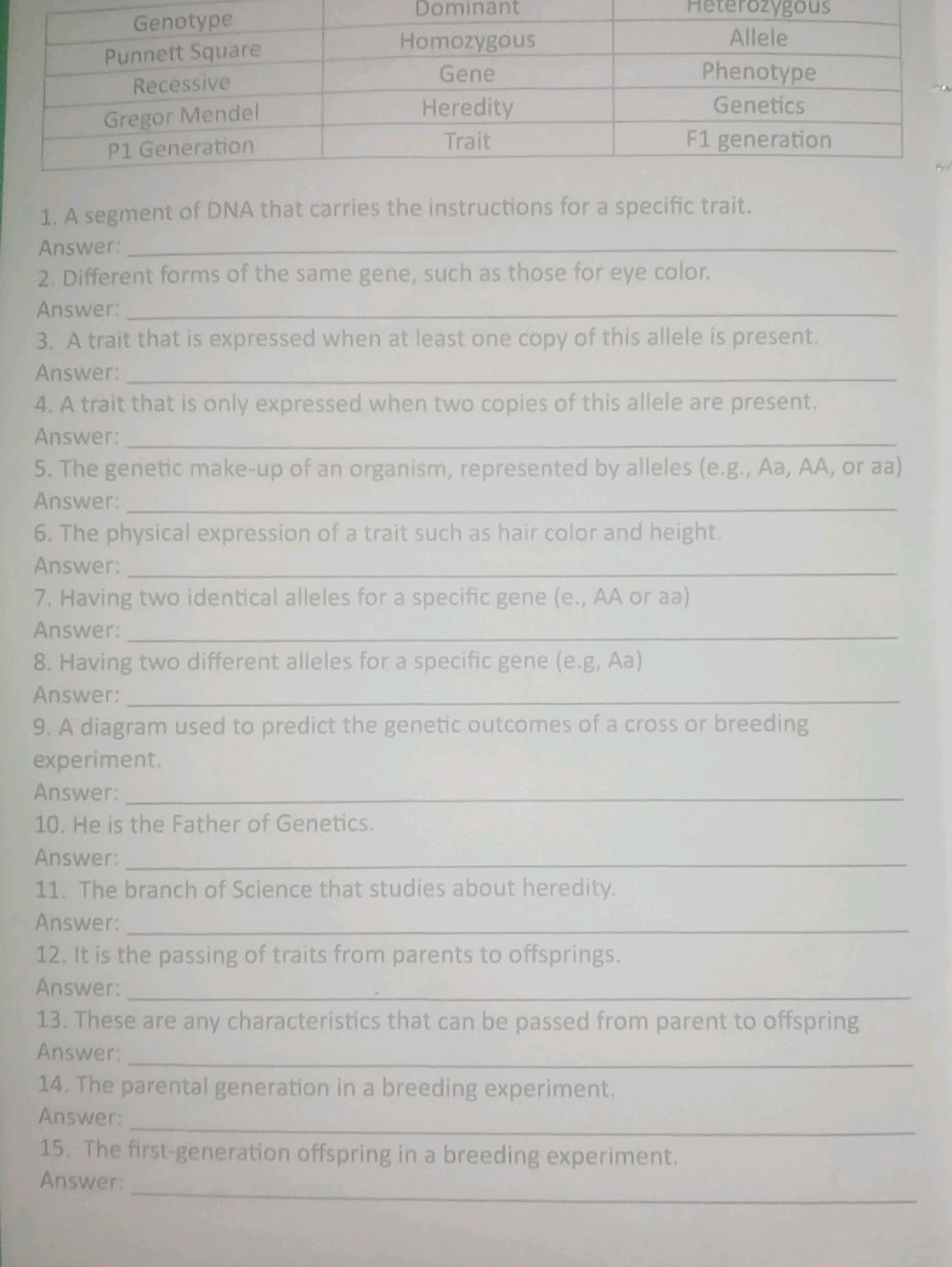 Genotype Punnett Square Recessive Gregor | StudyX