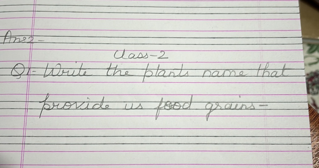 Q1- Write the plants name that provide us | StudyX