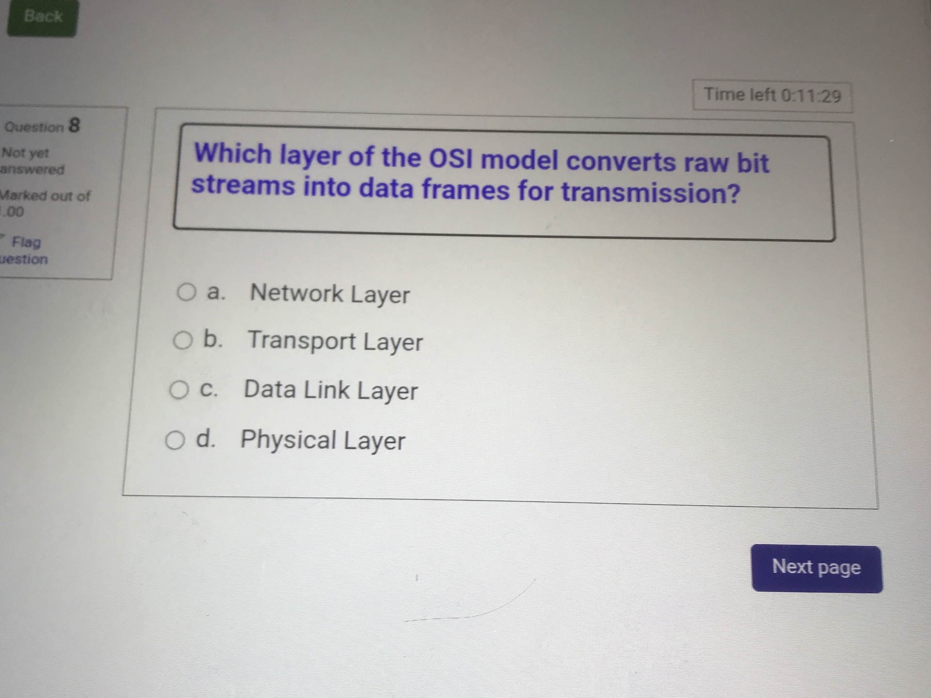 Which layer of the OSI model converts raw