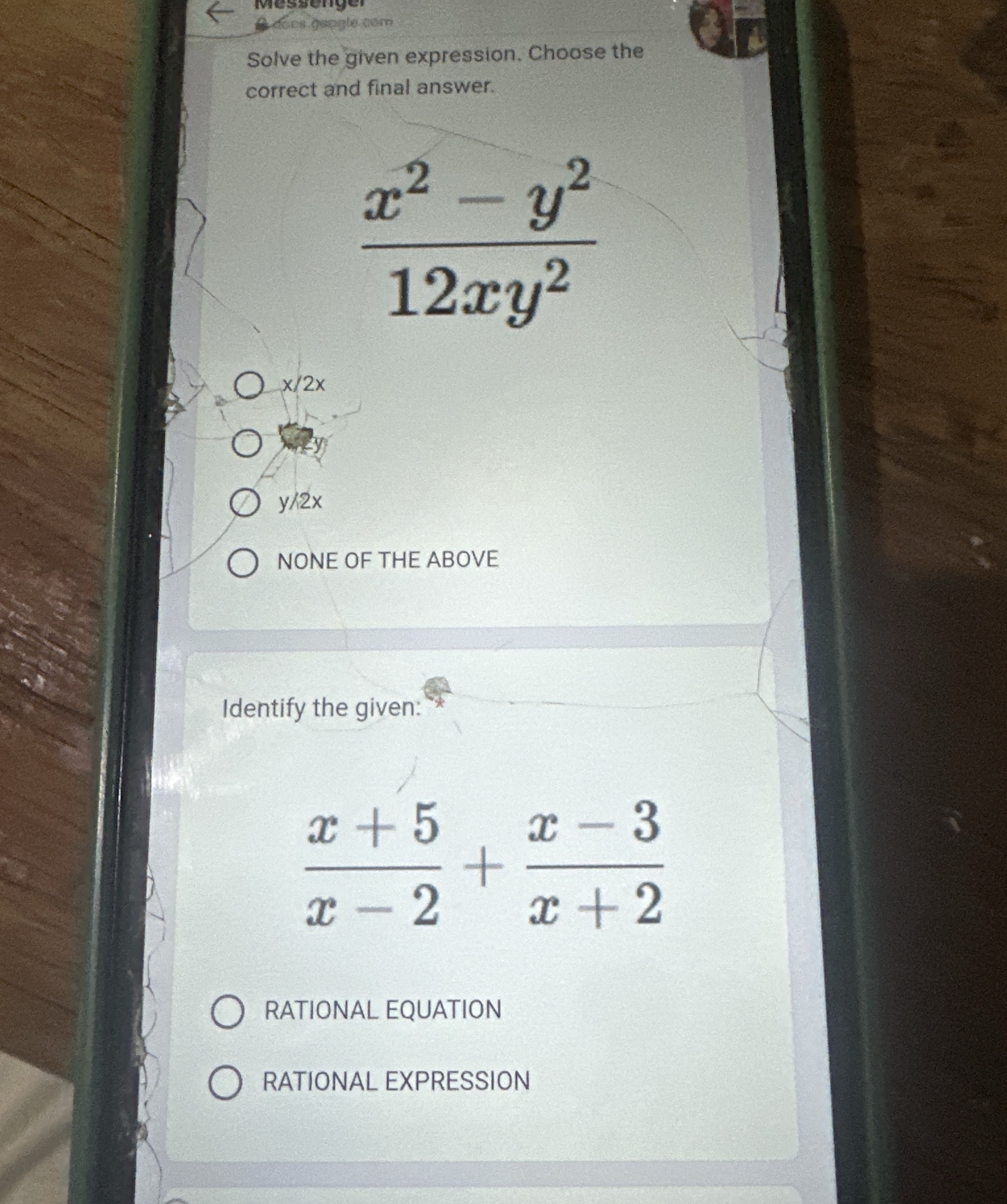 Solve the given expression. Choose the | StudyX