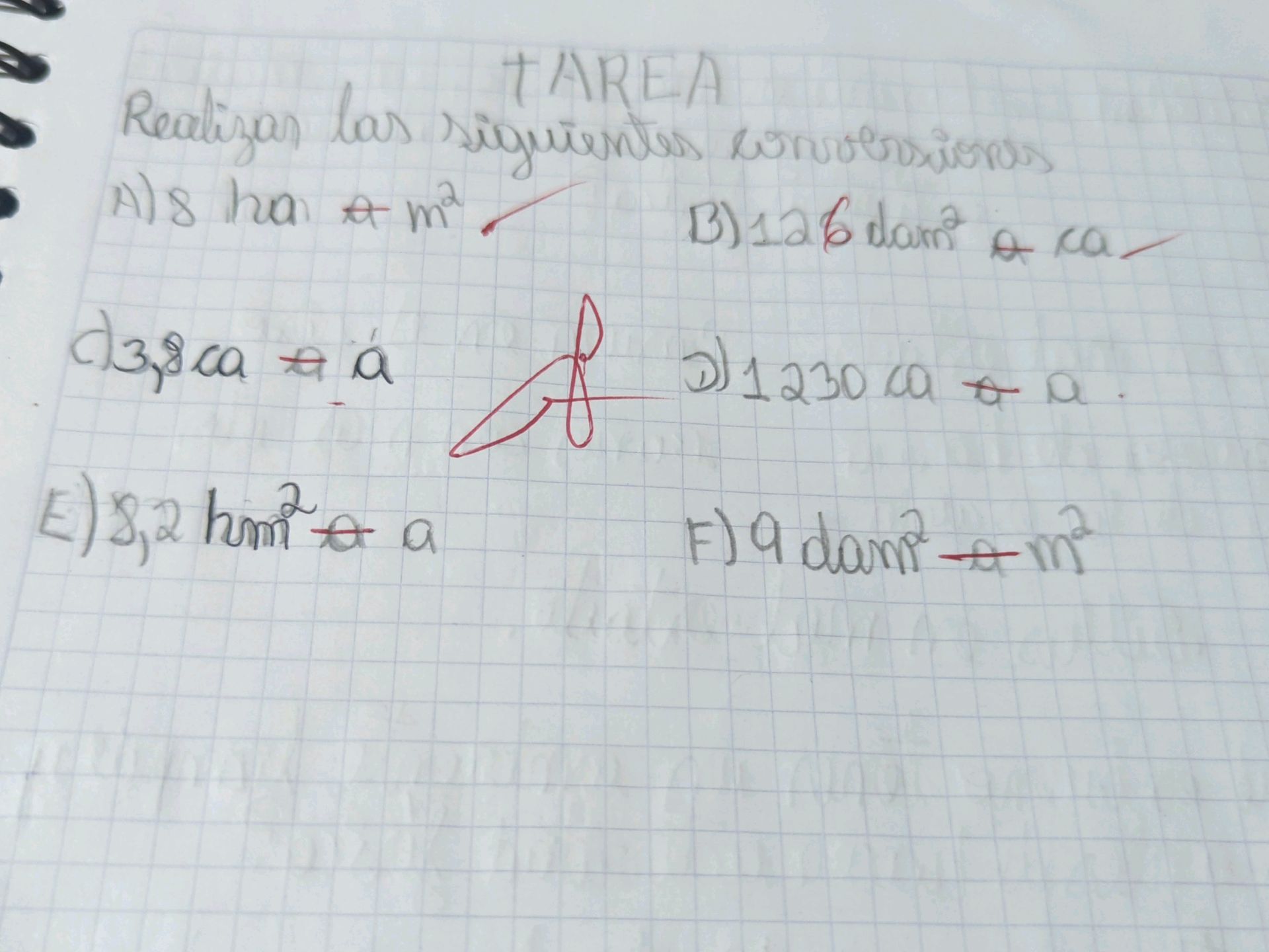 Realizar las siguientes conversiones A) 8 | StudyX