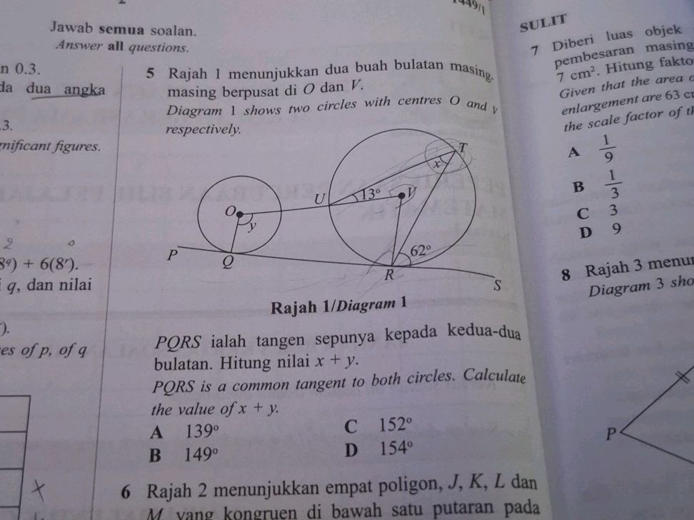 PQRS ialah tangen sepunya kepada kedua-dua | StudyX