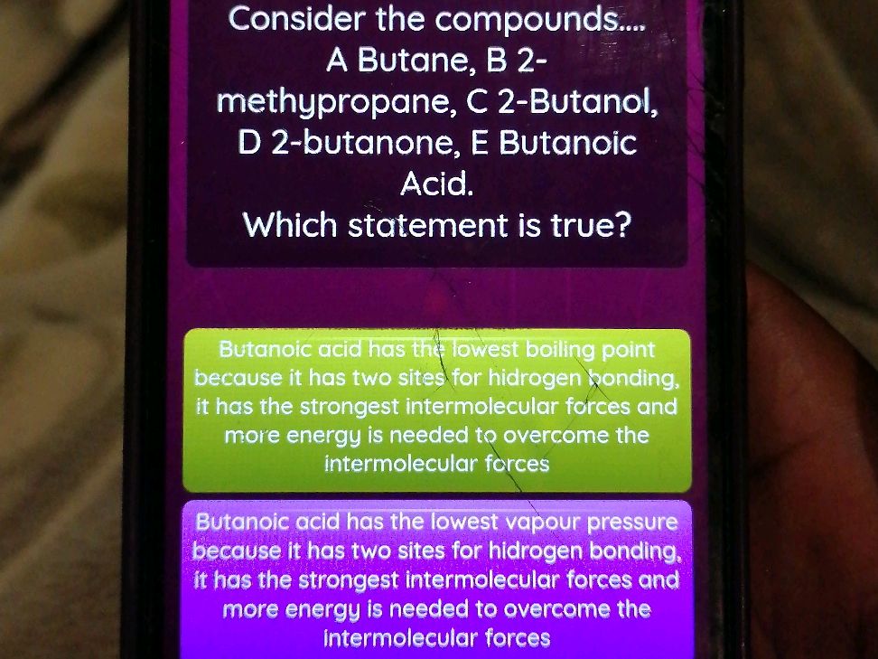 Consider the compounds.... A Butane, B 2- | StudyX
