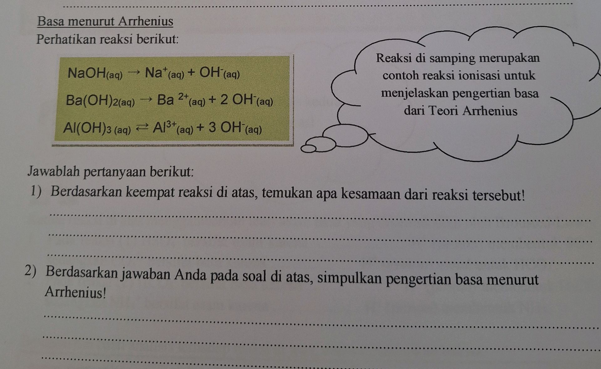 Perhatikan reaksi berikut: $NaOH(aq) | StudyX