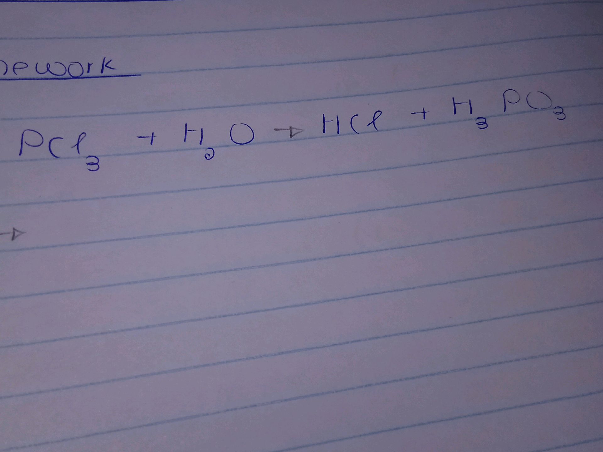 Balancing Chemical Equation: PCl3 + H2O
