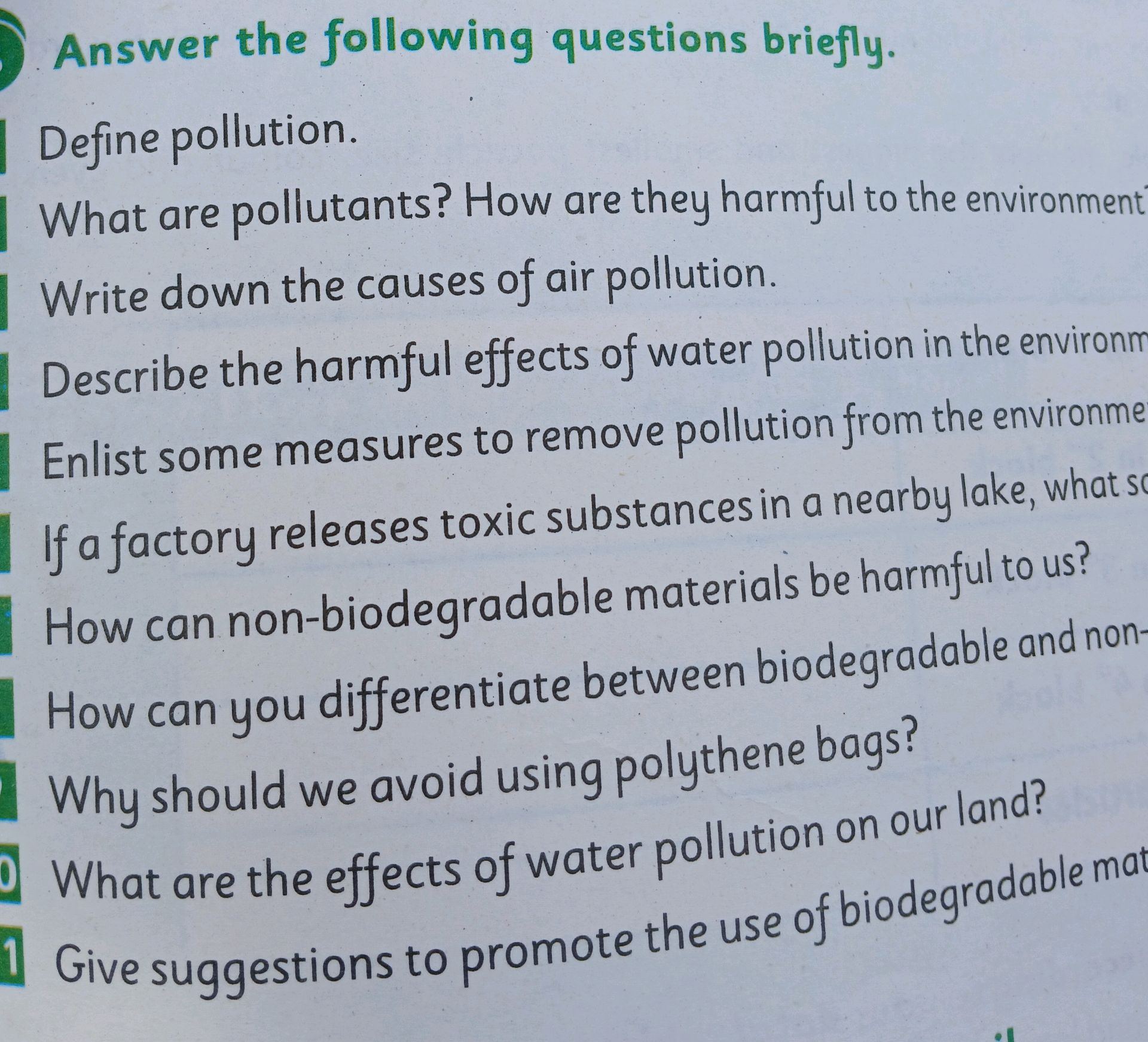 Define pollution. What are pollutants? How | StudyX