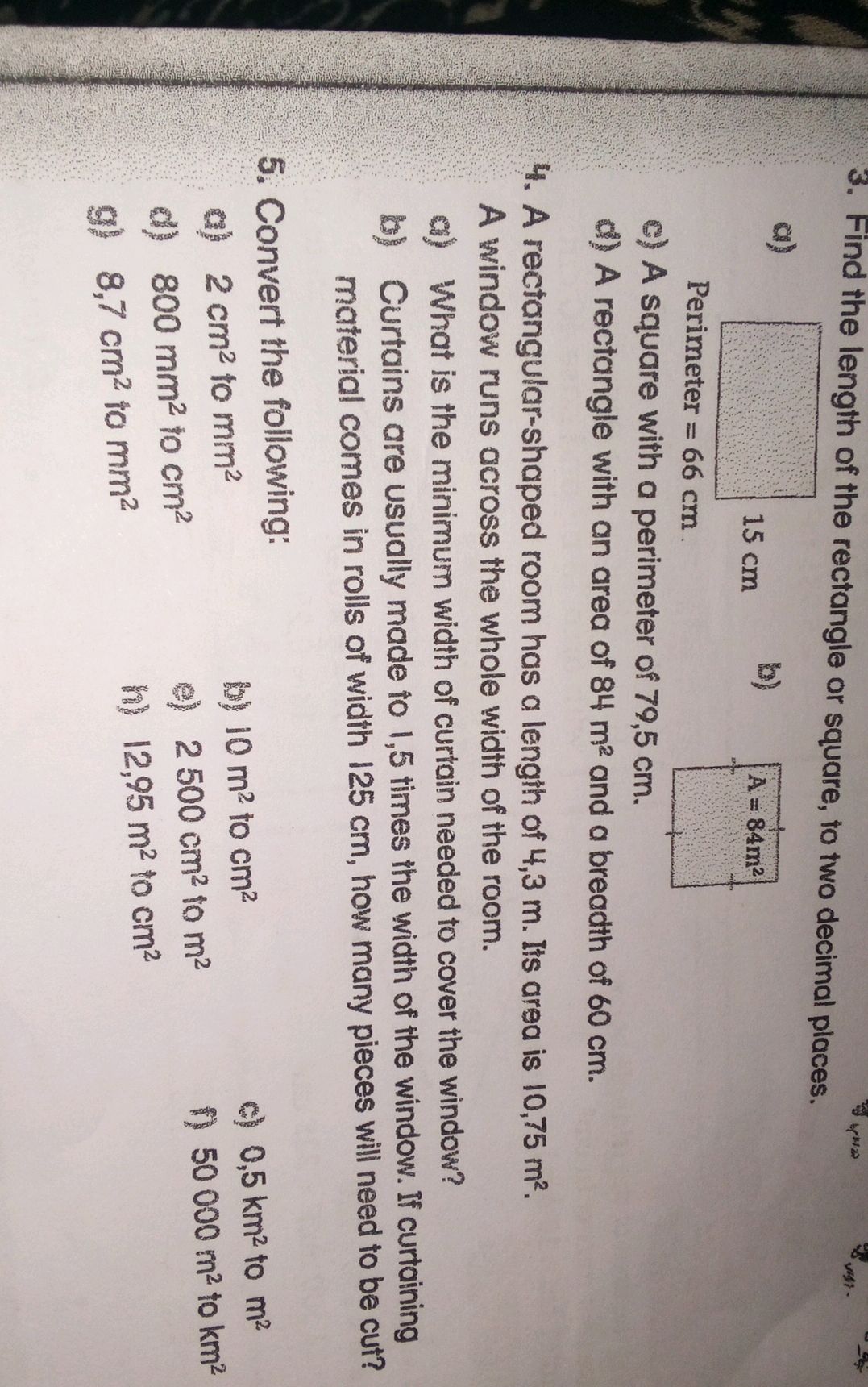 3. Find the length of the rectangle or | StudyX