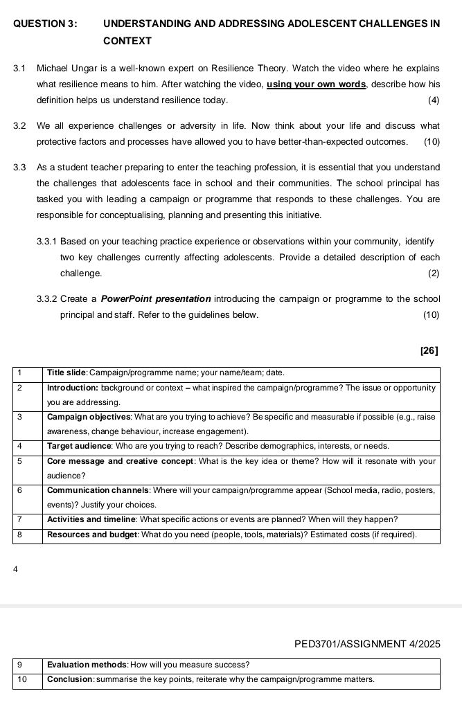 QUESTION 3: UNDERSTANDING AND ADDRESSING | StudyX