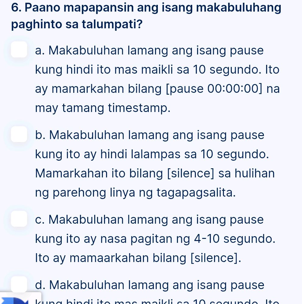 6. Paano mapapansin ang isang makabuluhang | StudyX