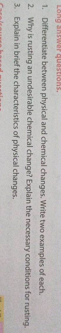 1. Differentiate between physical and | StudyX