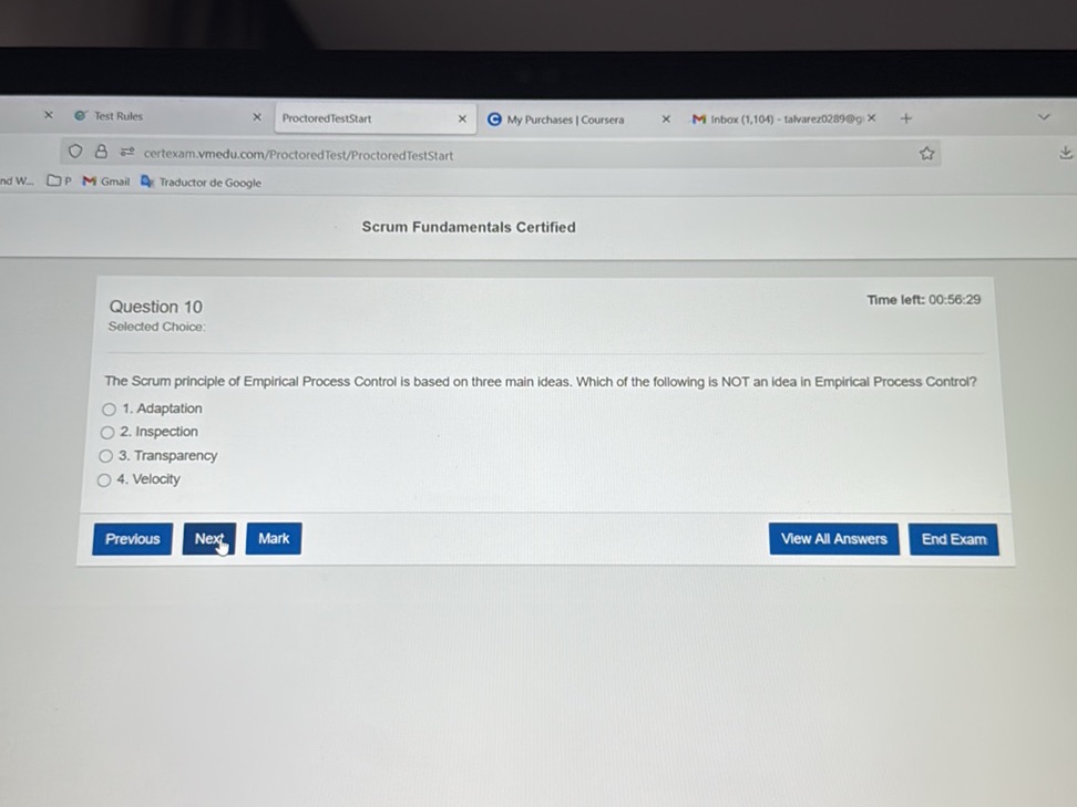 Question 10 Selected Choice: The Scrum | StudyX
