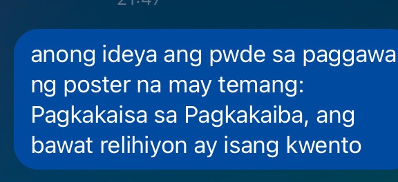 anong ideya ang pwde sa paggawa ng poster na | StudyX